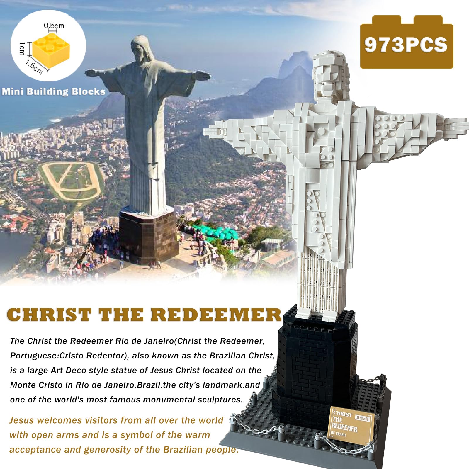 Mua Christ The Redeemer Collection Building Set,973PCS Nativity Bricks ...