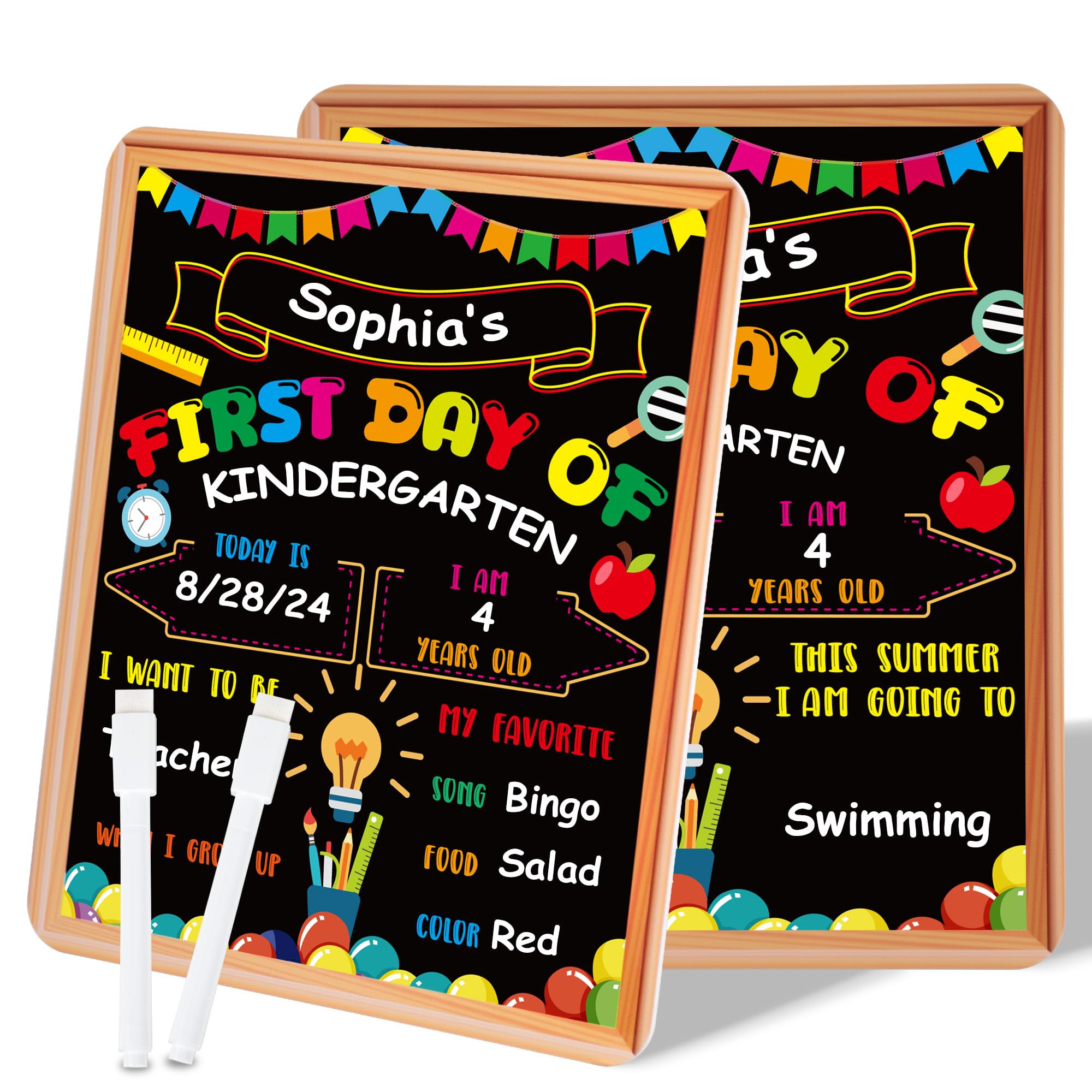 First and Last Day of School Chalkboard Sign with 2 Liquid Chalk ...