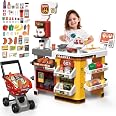 Amazon.com: deAO Grocery Store Playset with Kids Shopping Cart,66 PCS ...