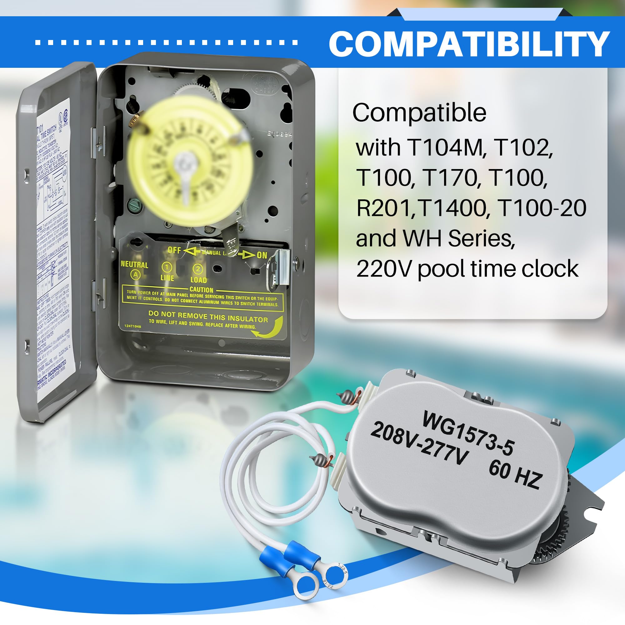 Dreyoo 208/277V 60Hz Pool Timer Replacement Motor Compatible With ...