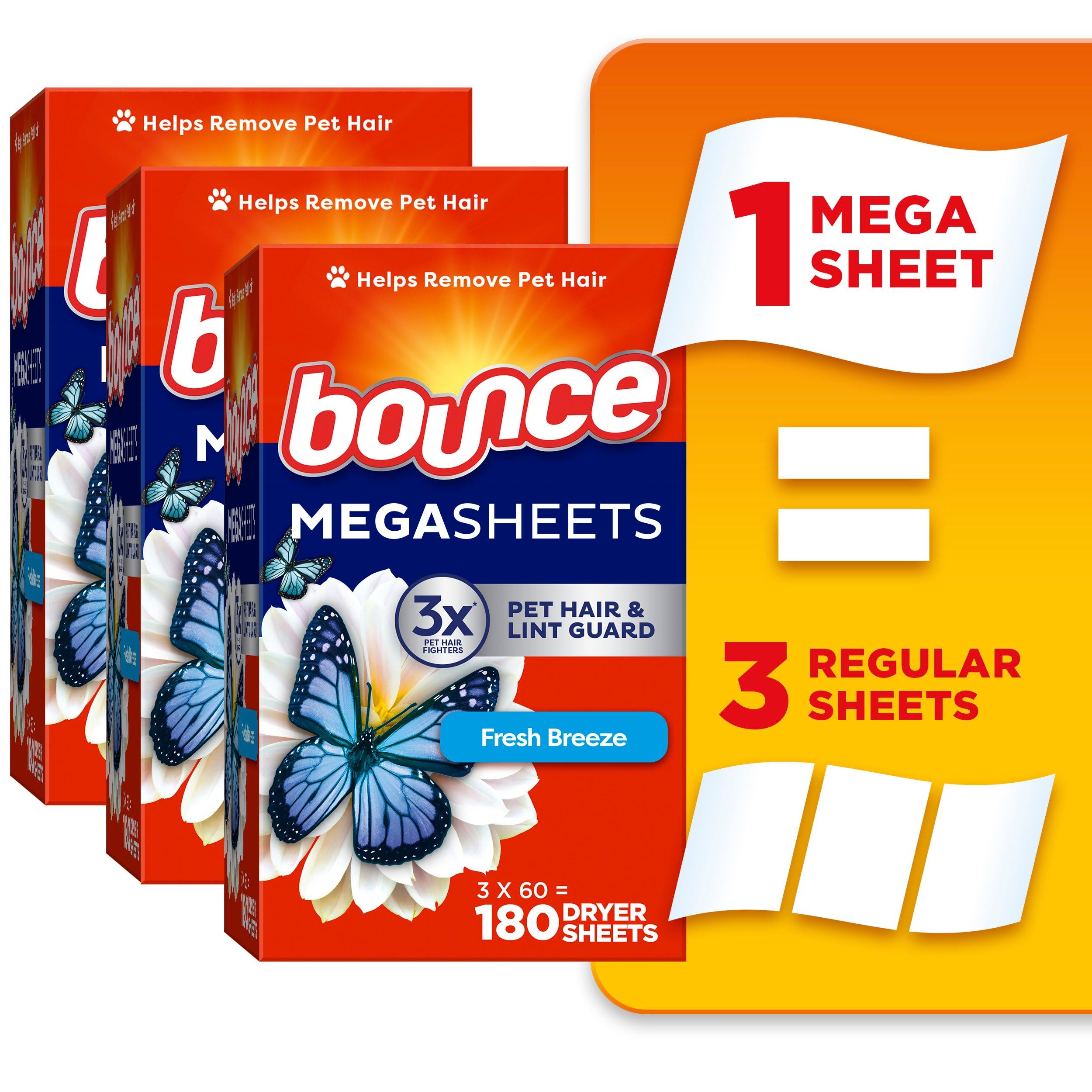 Mua Bounce Mega Dryer Sheets, Fresh Breeze, 180 Count (Packaging May ...