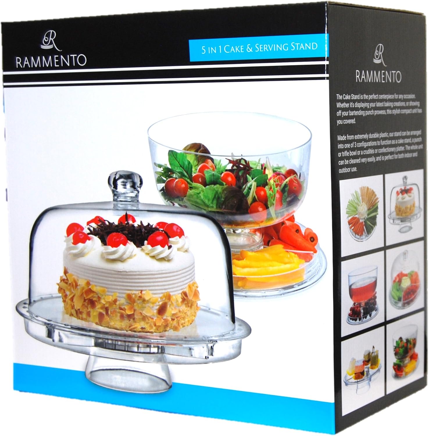 Rammento Multifunctional 5 in 1 Cake Stand and Dome. Wedding Cake Dome ...