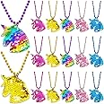 Amazon.com: CiciBear 15 Pack Unicorn Sequin Necklace Party Favors with ...