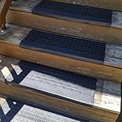 Indoor & Outdoor Bullnose Rubber Non-Slip Stair Treads, 26" x 10" - 0.3 ...