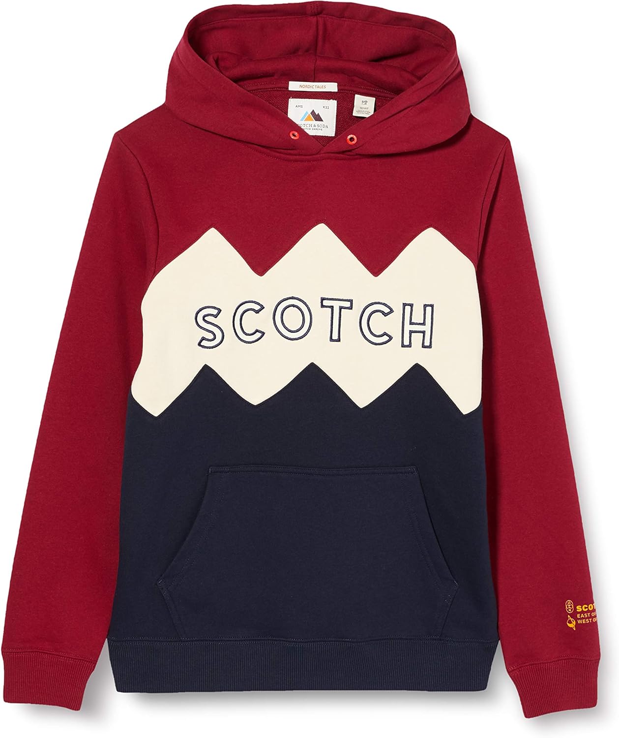 Scotch & Soda Boy's Cut and Sewn Colour-Block Hoody Hooded Sweatshirt ...