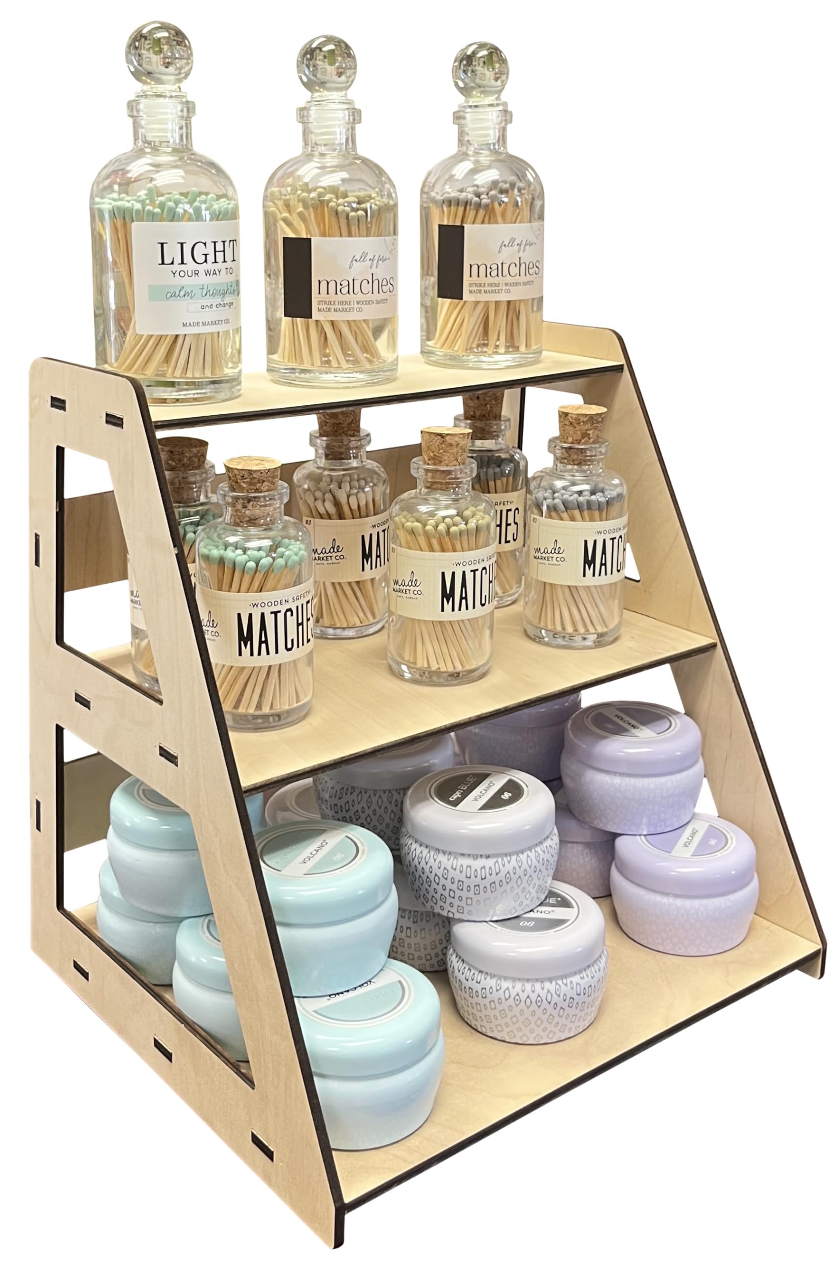 Mua Torched 3-Tier Retail Table Display Stand with Shelves for Products ...