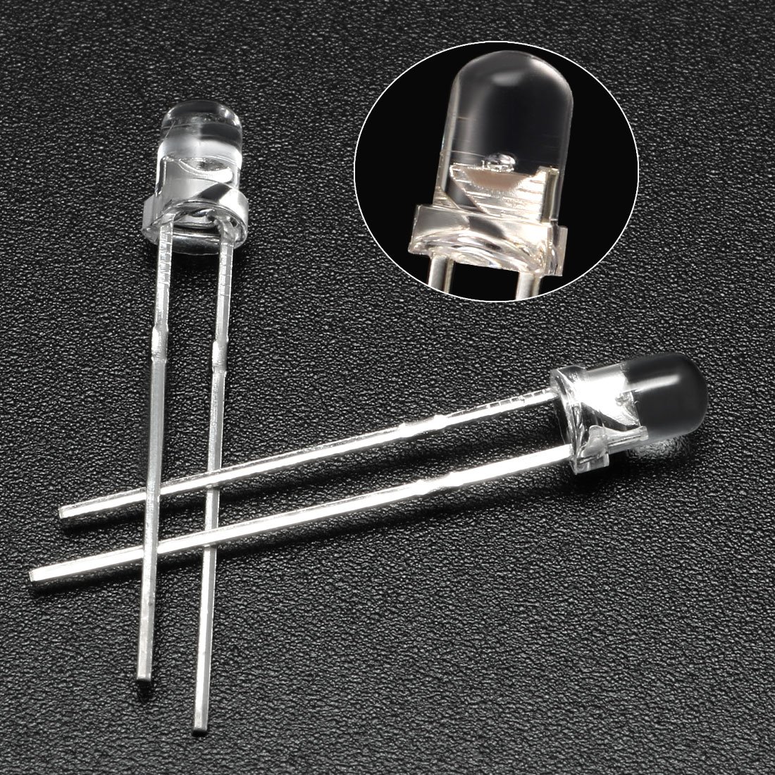 uxcell 20pcs 3mm Pink LED Diode Lights Clear Round Transparent 3-3.4V ...