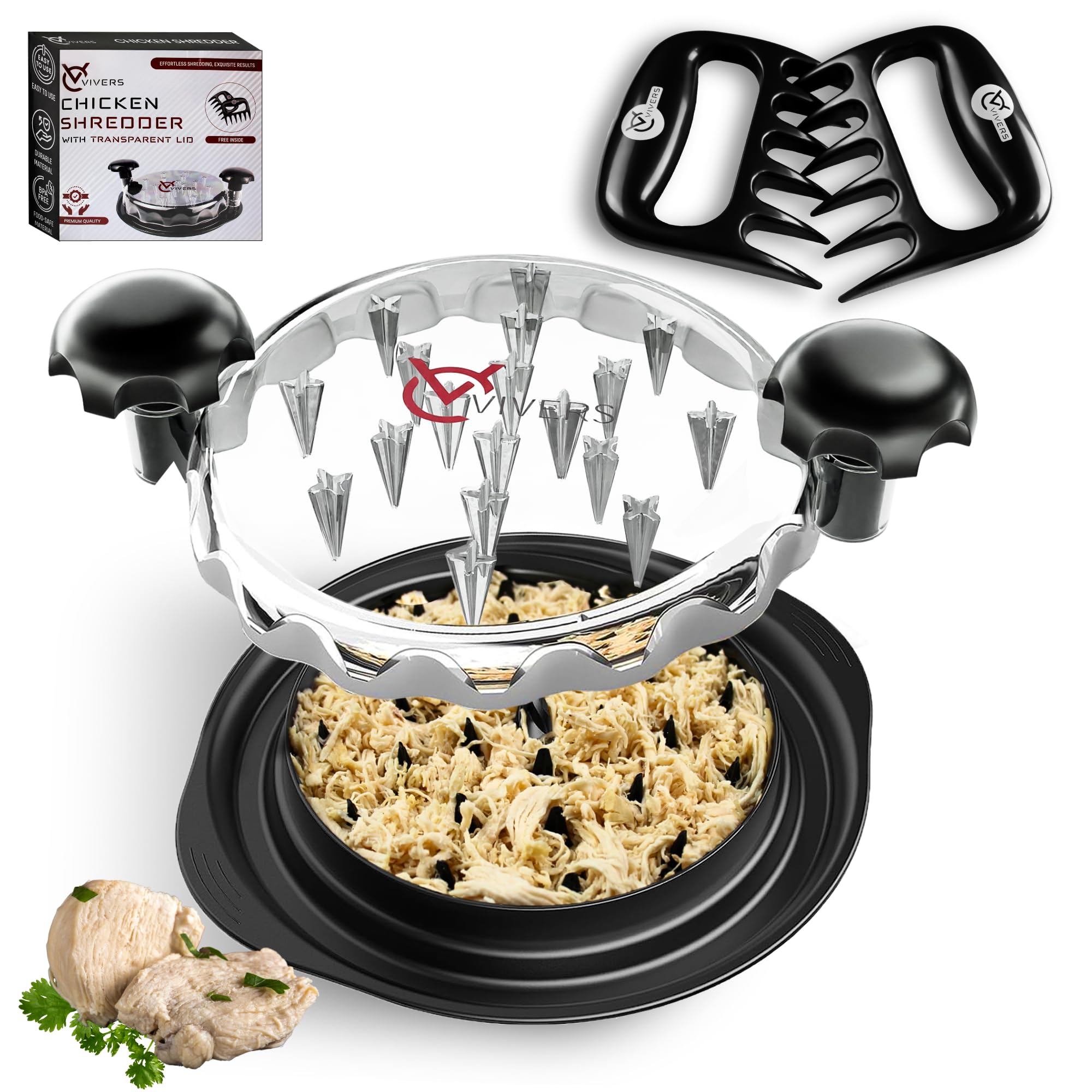 Premium Chicken Shredder Tool with Free Meat Claws, Meat Shredder for ...