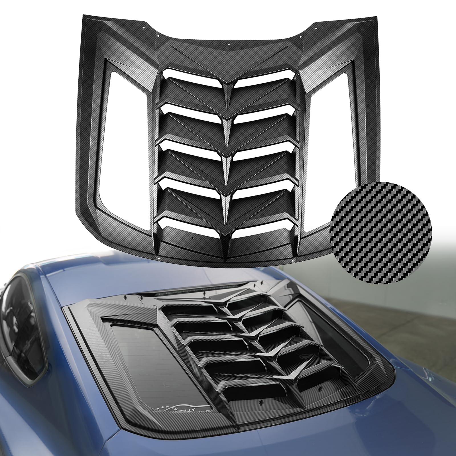 LitMiRaCle Rear Window Louvers Carbon Fiber Rear Windshield Sun Shade ...