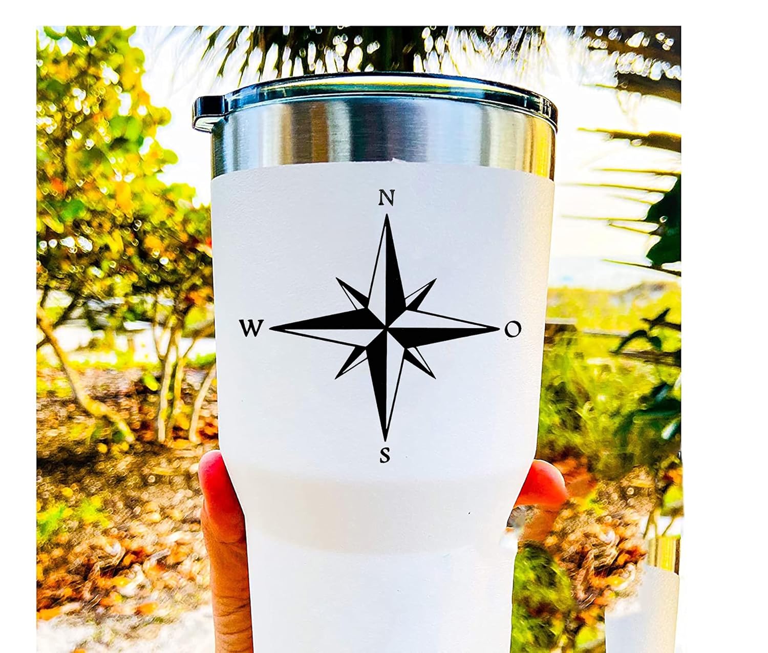 Amazon.com: Custom Vinyl Simple Compass Rose Decal - Bumper Sticker ...