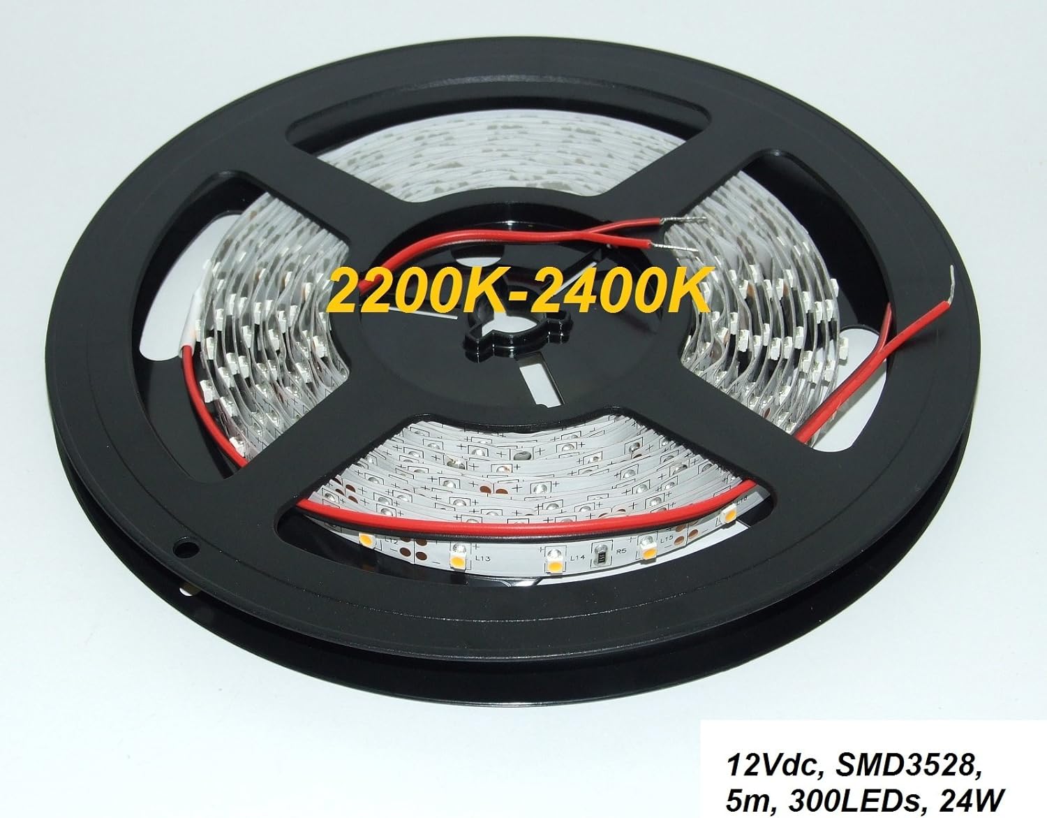 12VDC SMD3528 5m a roll (24W, 300 LEDs) Very Warm White 2200K - 2400K ...