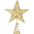 Amazon.com: 6 Inches Star Tree Topper Exquisite Shimmery Christmas Tree ...