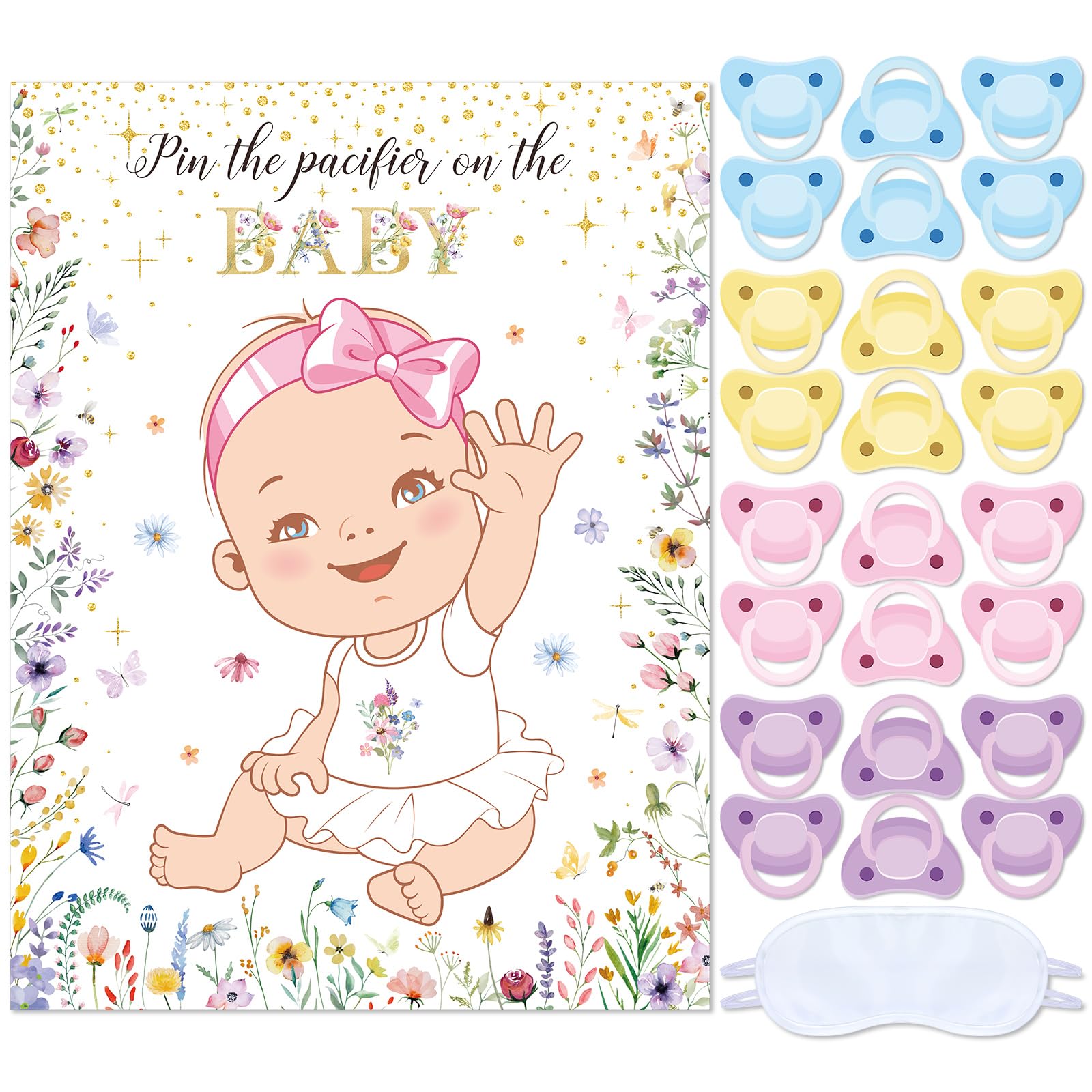 Faccito Pin The Pacifier Baby Shower Game Baby Shower Party Decorations ...