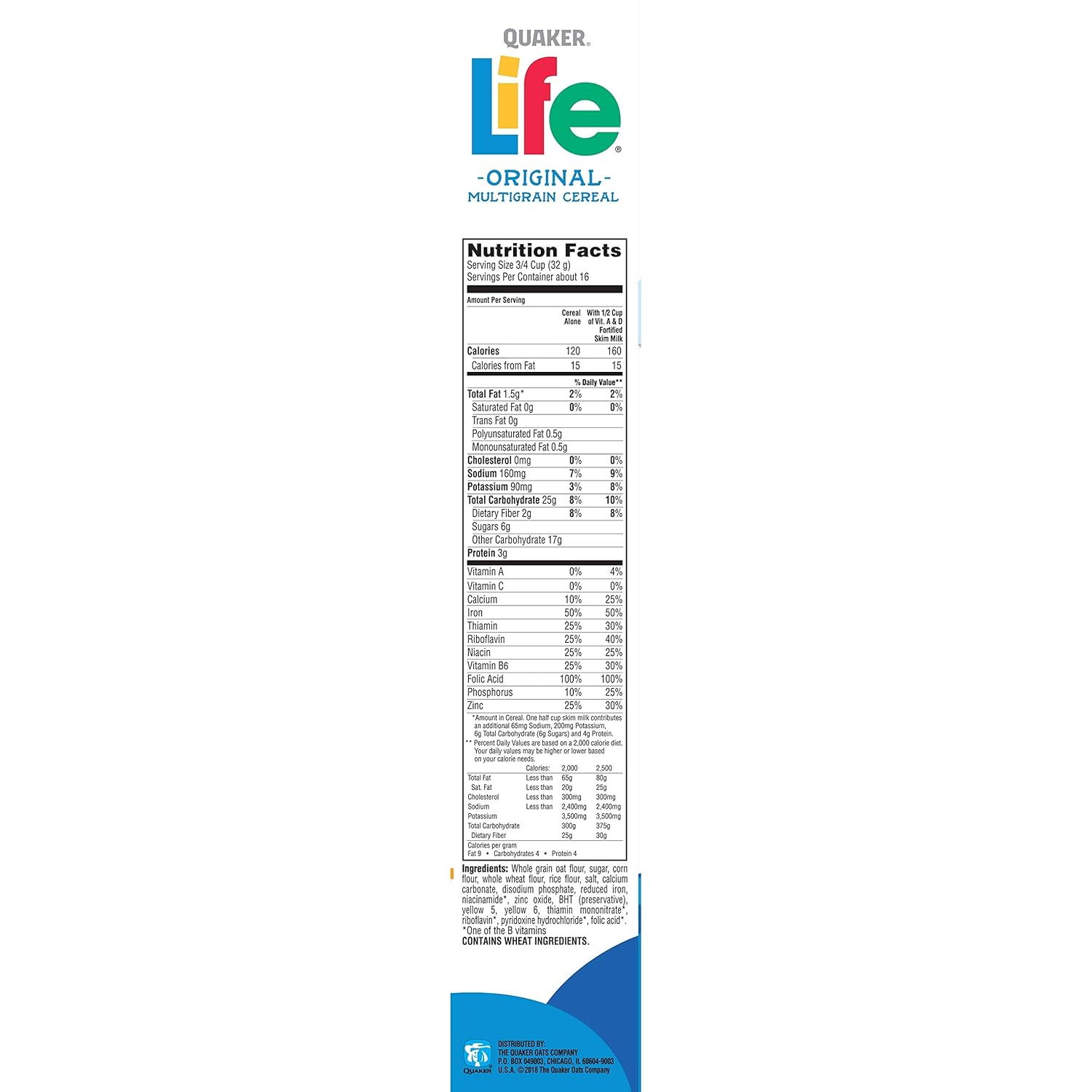 Cereal Nutrition Facts Label