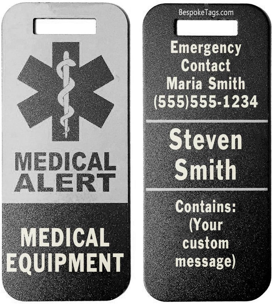 Amazon.com | Medical Alert Tag"Medical Equipment" - Customized Engraved ...
