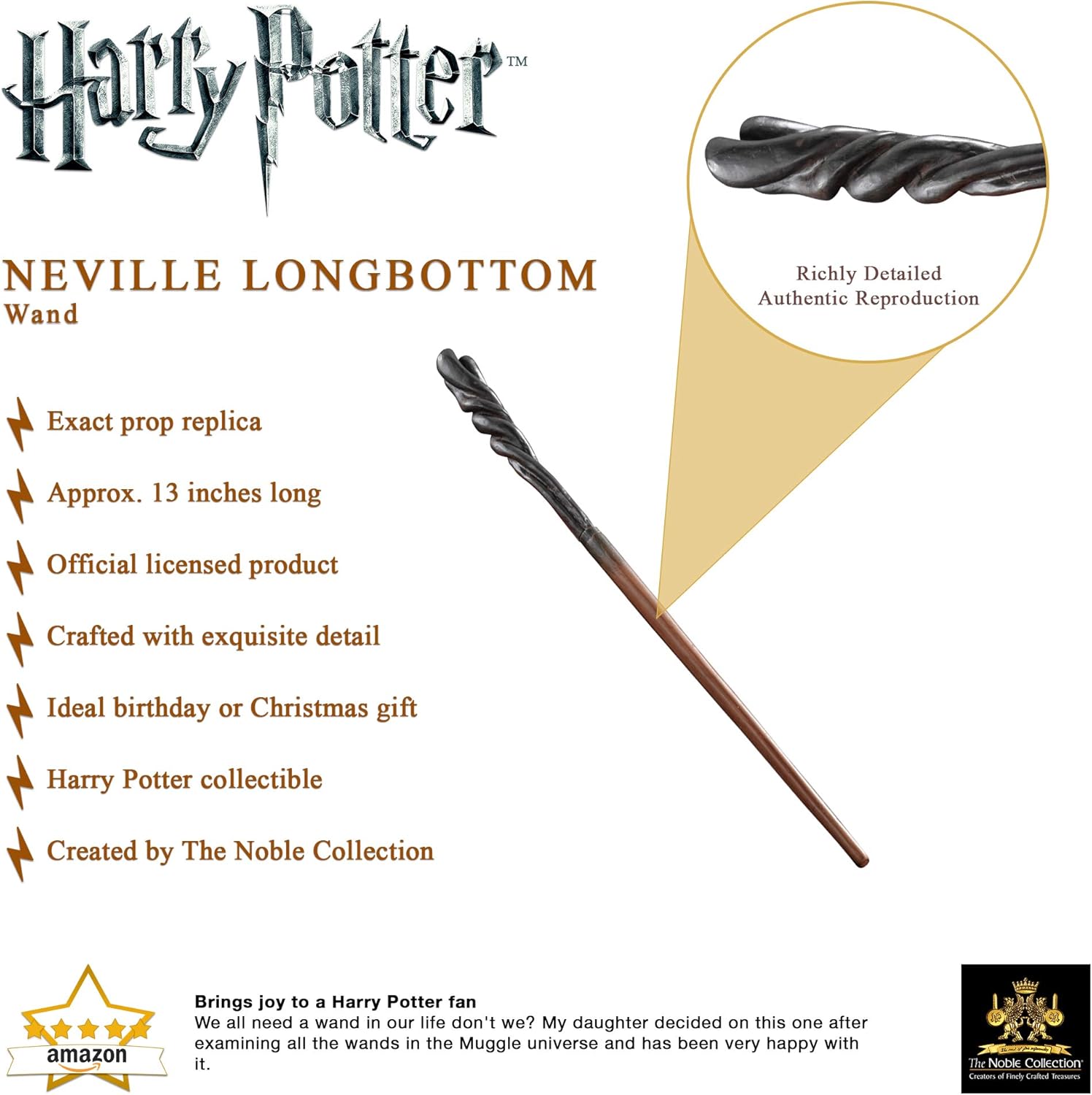 The Noble Collection – Neville Longbottom Wand In A Standard Windowed ...