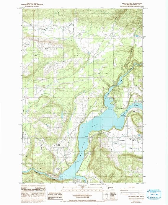 Amazon.com : YellowMaps Mayfield Lake WA topo map, 1:24000 Scale, 7.5 X ...