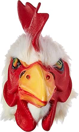 Amazon.com: HMS Rooster Mask with Faux Fur Trim, White, One Size: Clothing