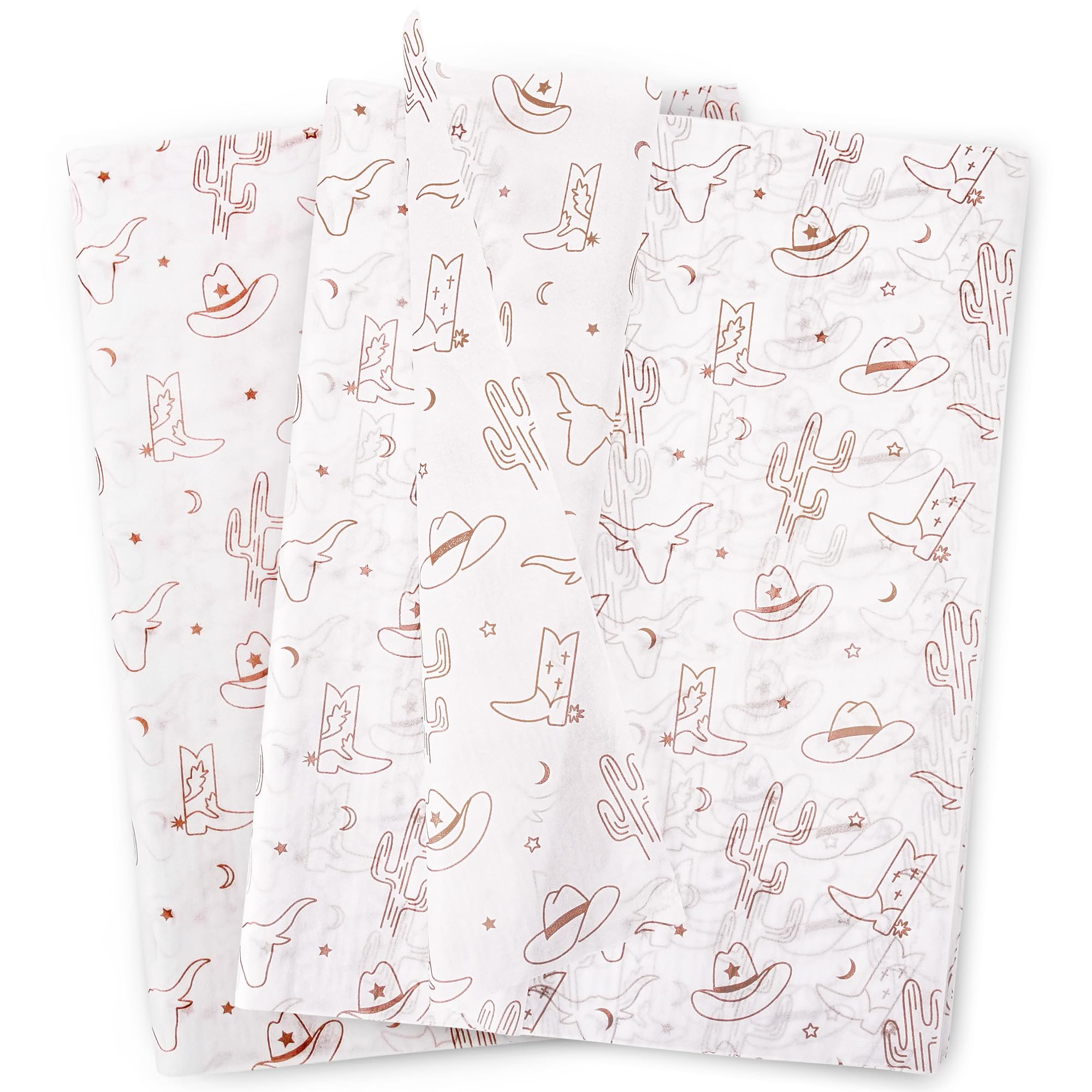 Hi Sasara 60 Sheets Western Cowboy Cowgirl Tissue Paper Bulk,14 x 20 ...