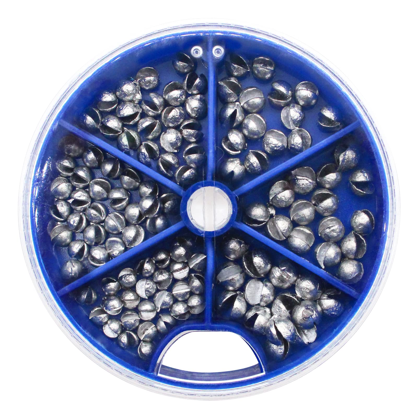 FREGITO 117PCS/205pcs Weight Sinkers 6 Sizes Lead Weights Round Split Shot Sinker Removable ...