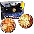 Amazon.com: iJDMTOY 12V 70mm Round Dome Shape Flush Mount Amber Lens Amber Yellow LED Side ...