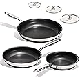 Amazon.com: KITEXPERT Non Stick Frying Pans Set, Titanium Ceramic Pan ...