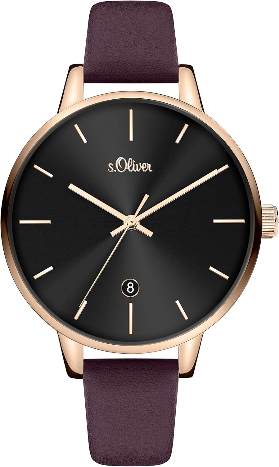 s.Oliver Time Womens Analogue Quartz Watch with Leatherette Strap SO ...