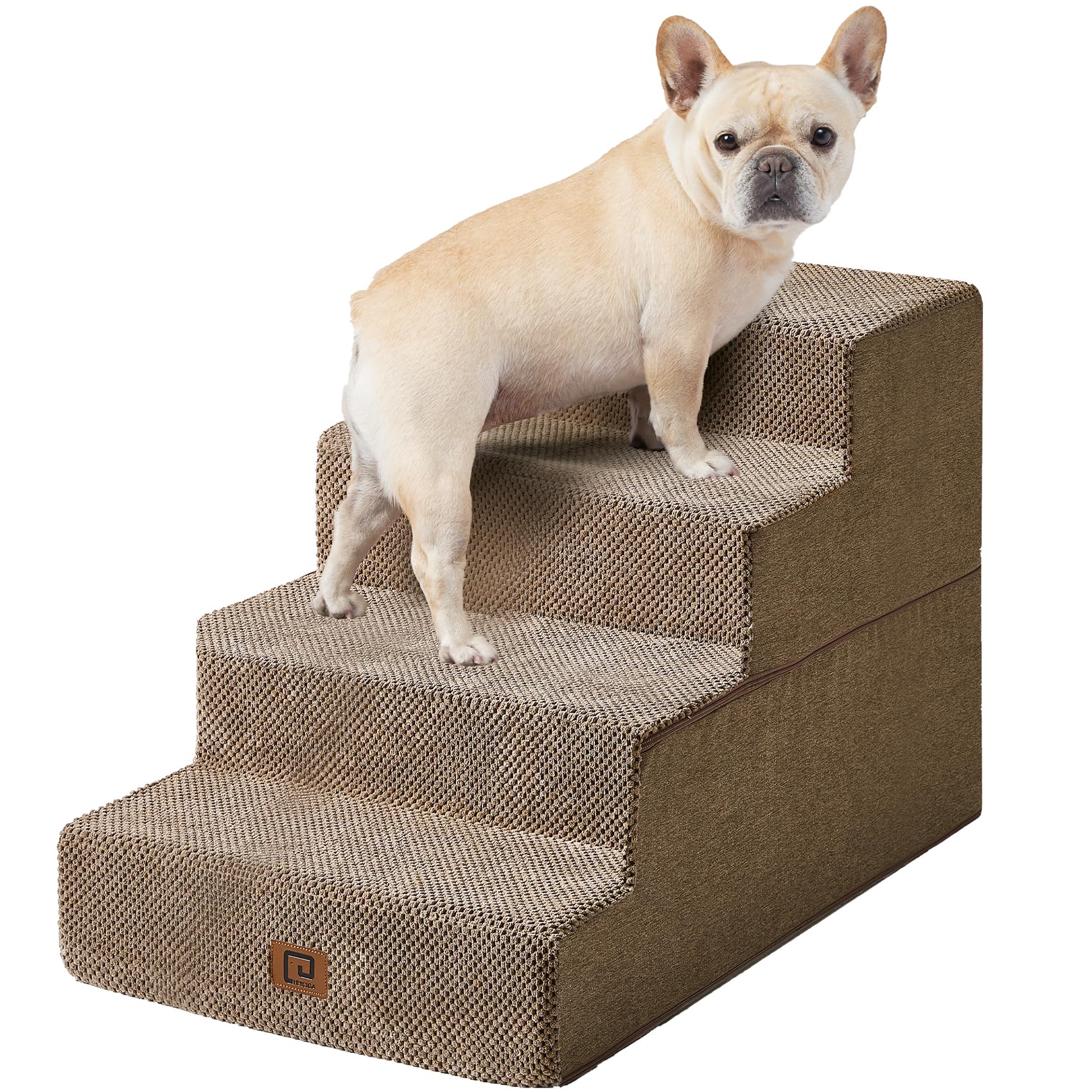 EHEYCIGA Dog Stairs for Bed 20”H, 4-Step Extra Wide Dog Steps for High ...