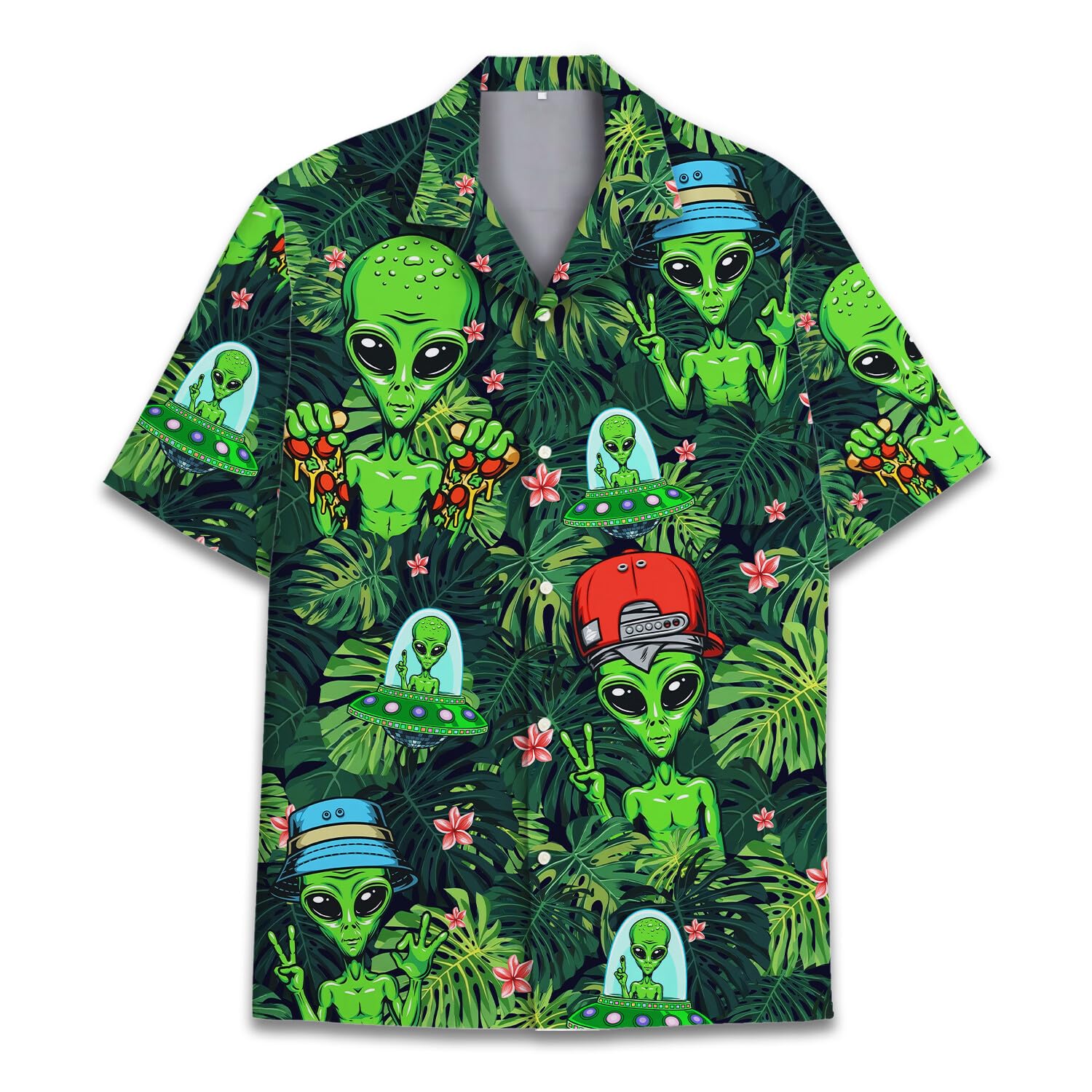 HIHI GLOBAL Tropical Alien Hawaiian Shirt for Men Women Alien Shirt ...