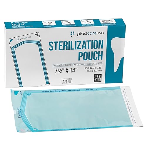 200 7.5 X 13 Self Sealing Sterilization Pouches - Autoclave Sterilizer ...