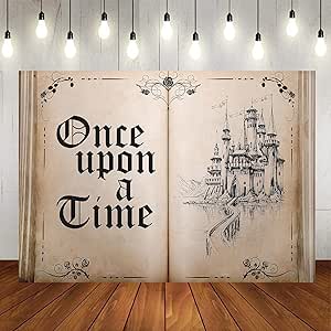 Amazon.com: Fairy Tale Books Backdrop Once Upon a Time Backdrops ...