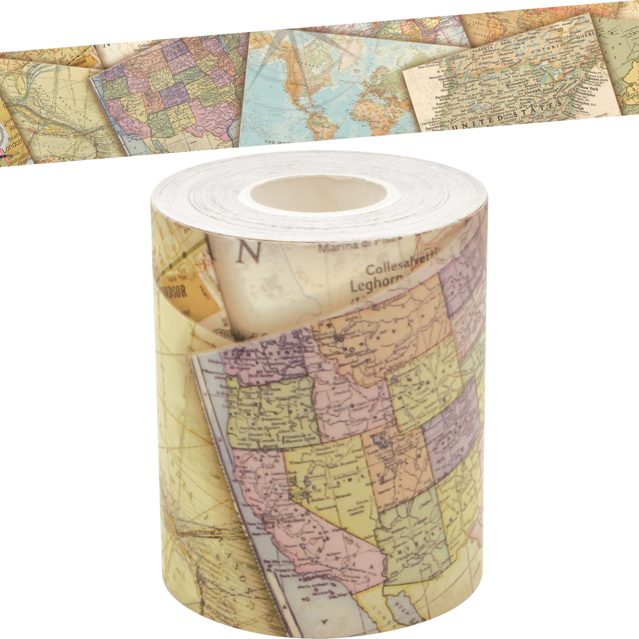 Teacher Created Resources Travel The Map Straight Rolled Border Trim ...