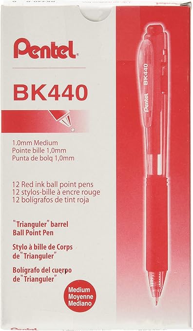 Pentel BK440 Retractable Ballpoint Pen and Ergonomic Triangular Grip ...