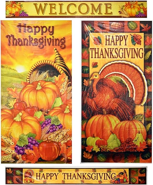 Amazon.com: Gift Boutique Happy Thanksgiving Door Cover Decorations Set ...