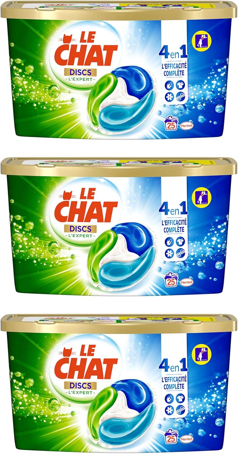 Le Chat Discs l'Expert Lessives Capsules 75 Doses - Lot de 3: Amazon.fr ...