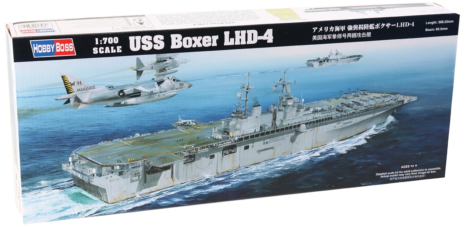 Hobbyboss 1:700 Scale USS Boxer LHD-4" Model Kit (Grey): Amazon.co.uk ...