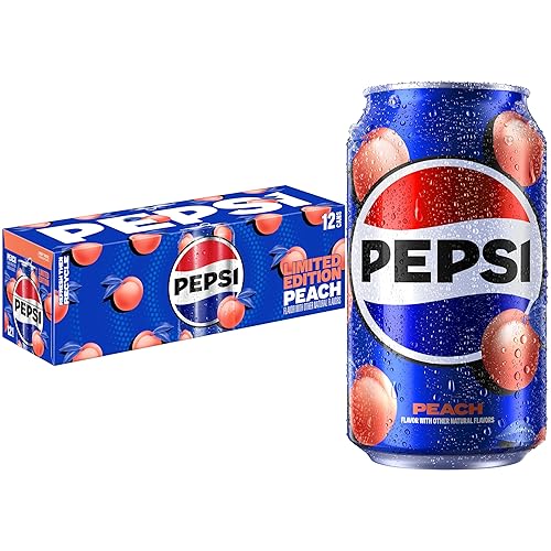 Pepsi Cola Soda Pop, Peach, Limited Edition, 12 fl oz Cans (12 Pack) in ...