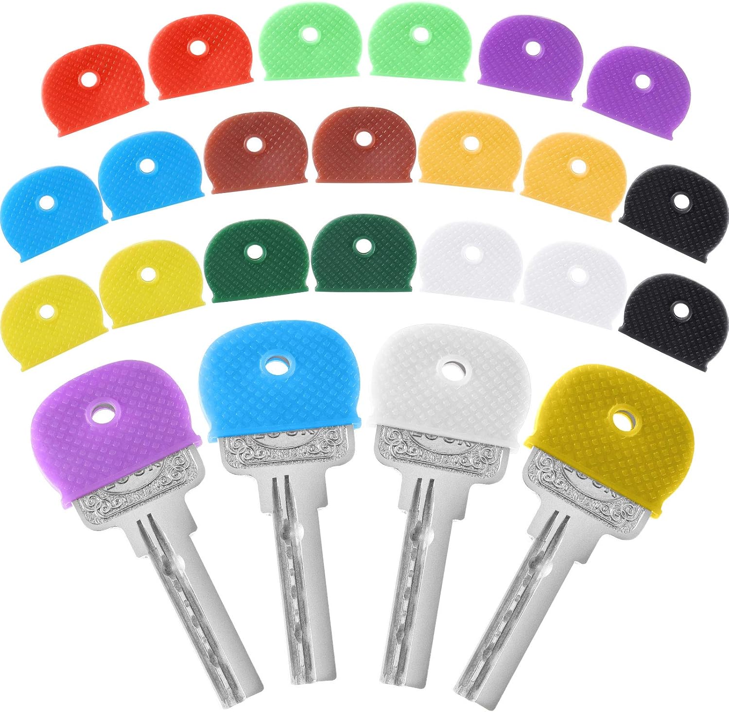 20 Pieces Key Caps Covers Tags Flexible Key Covers Plastic Key ...