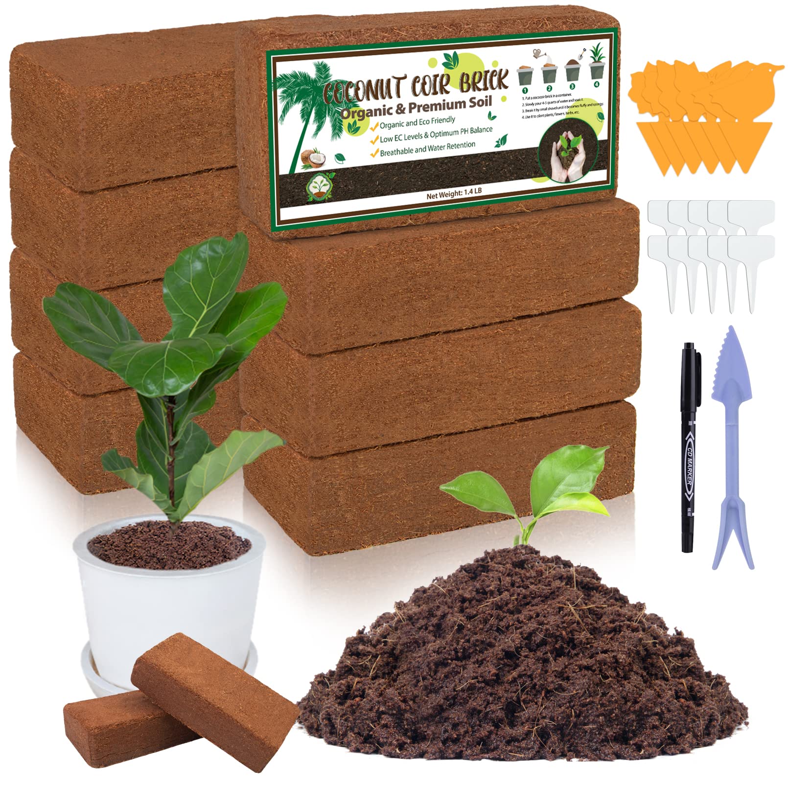 Mua 11.2LBS Coco Coir Brick for Plants, Coconut Coir Bricks Organic ...