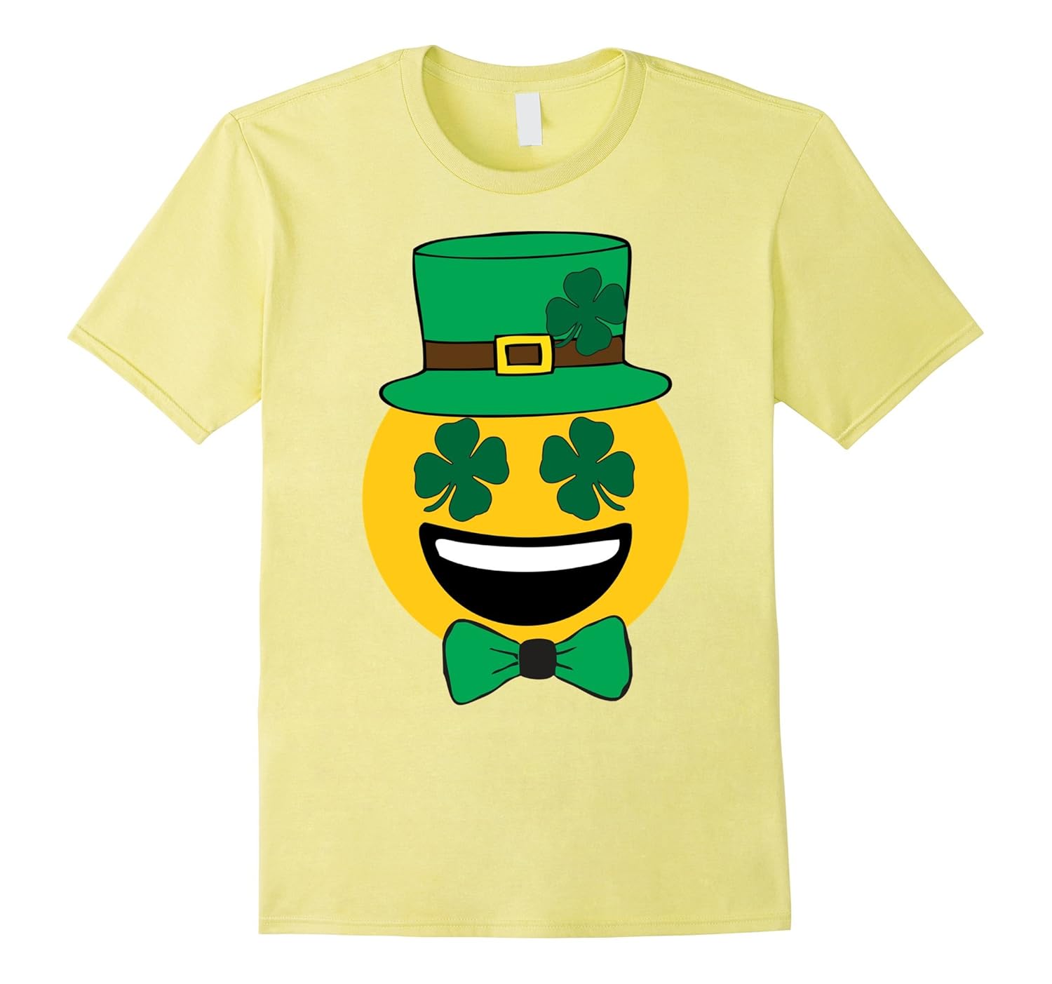Happy Emoji St Patricks Day Clover Shamrock Eyes Bow Tie-TD – Teedep