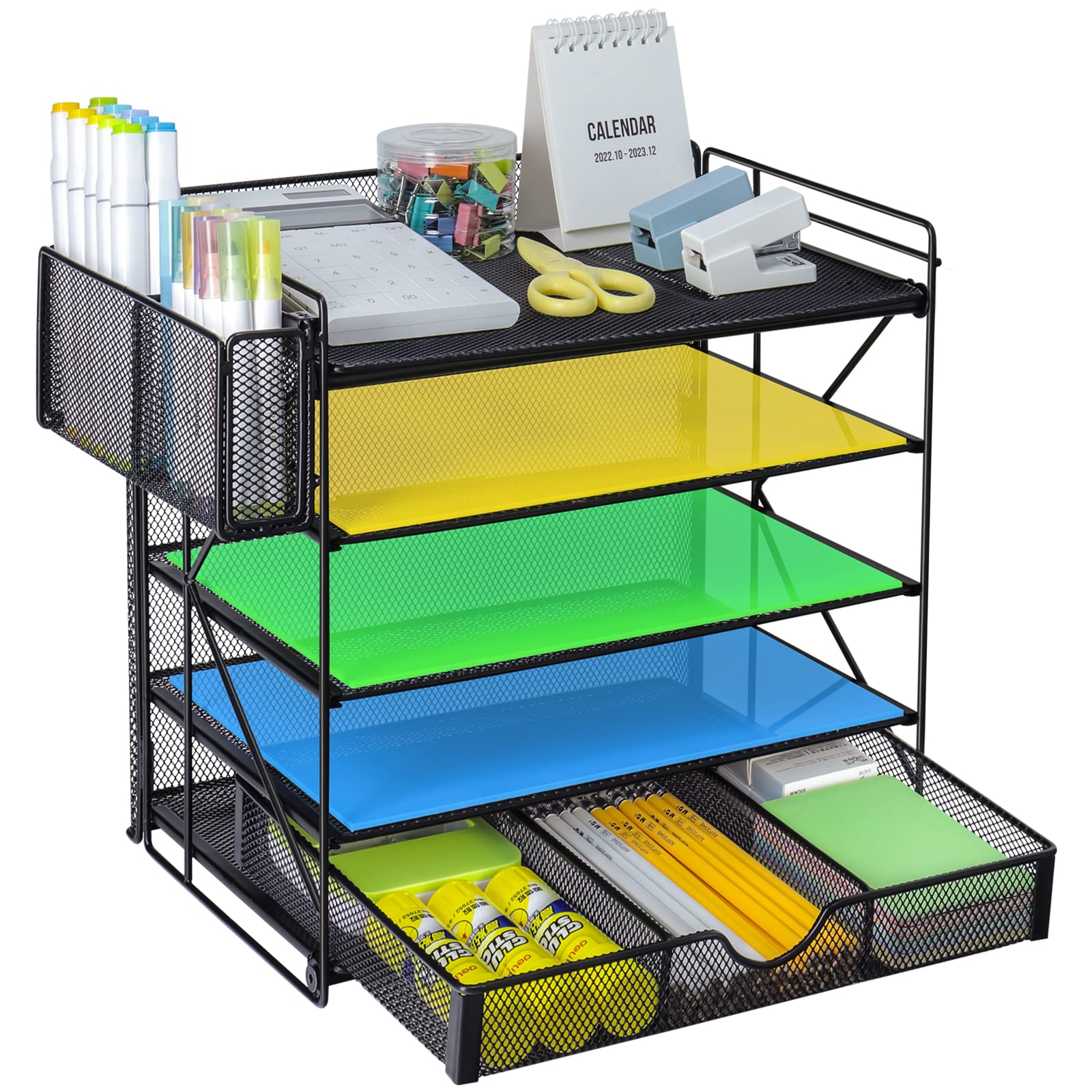 Mua GALASALA Desk Organizers, 5-Tier Mesh Desktop File Organizer, Paper ...