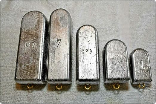 Amazon.com : 10 Pcs 1Lb (Pound) Sinkers Lead Rock Cod Weight with Brass ...