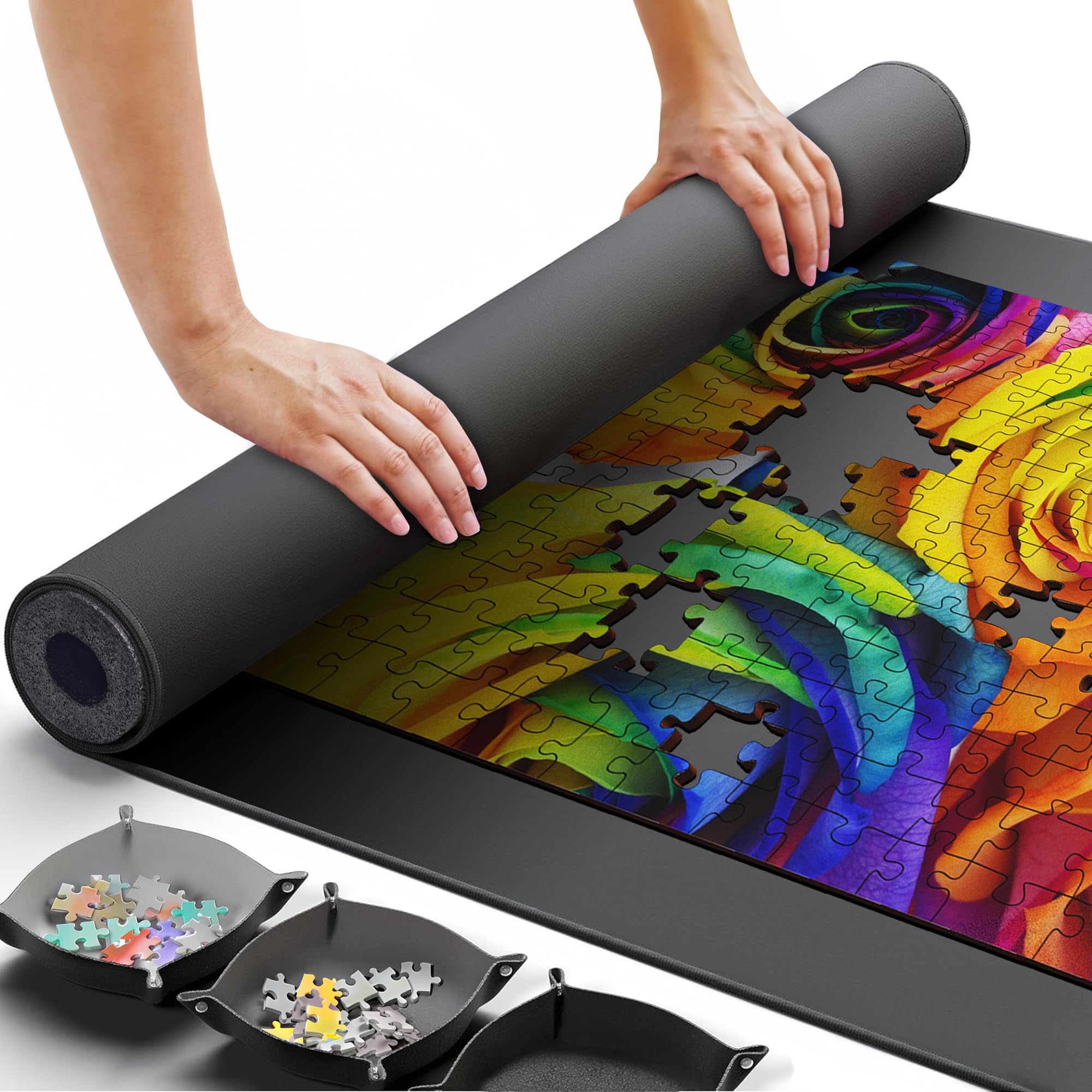 Puzzle Mat Jigsaw Puzzle Mat and 3 Puzzle Trays, Puzzle Mat Roll Up 51 ...
