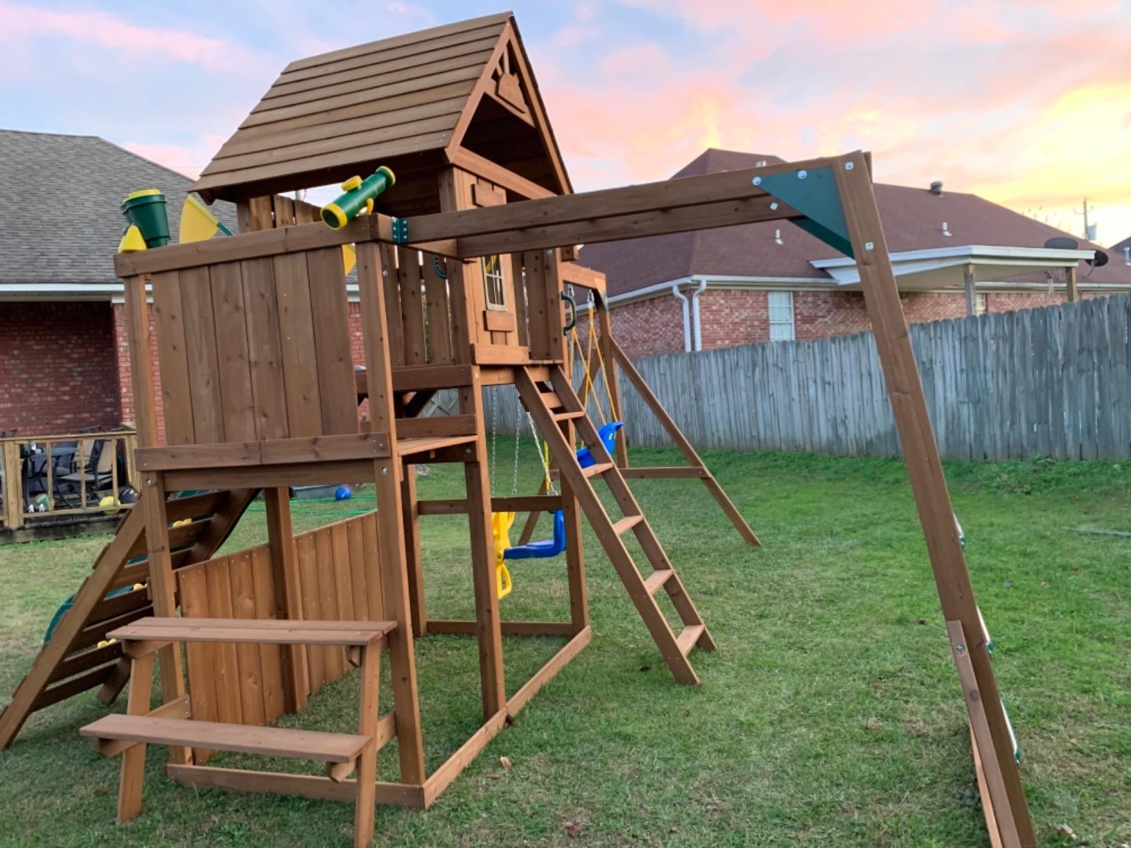 $41/mo - Finance Swing-N-Slide WS 8352 Knightsbridge Ultimate Wooden Swing Set with Slide, Play ...