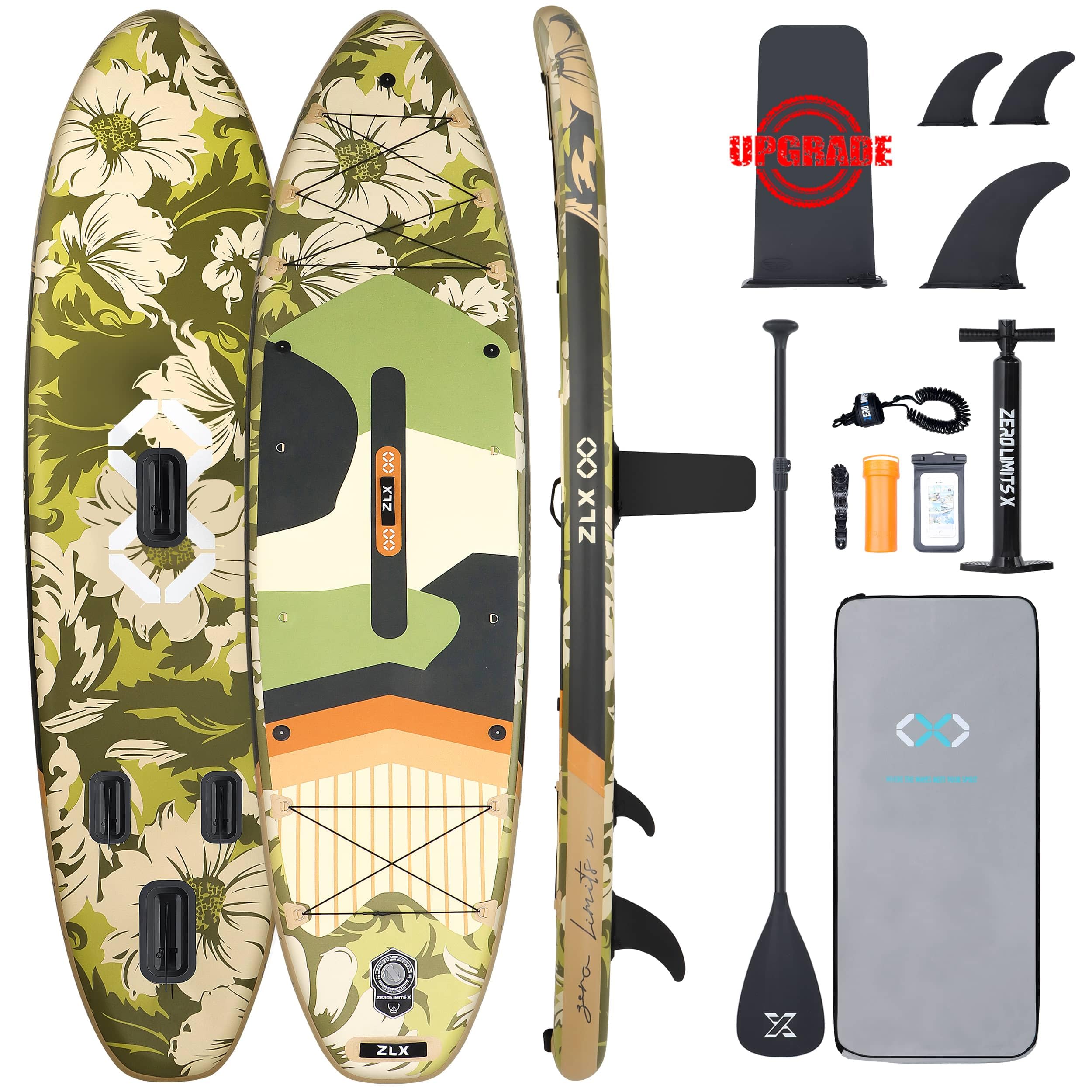 ZLX Super Wide 11'6" x 35" Inflatable Stand Up Paddle Board with Hand ...