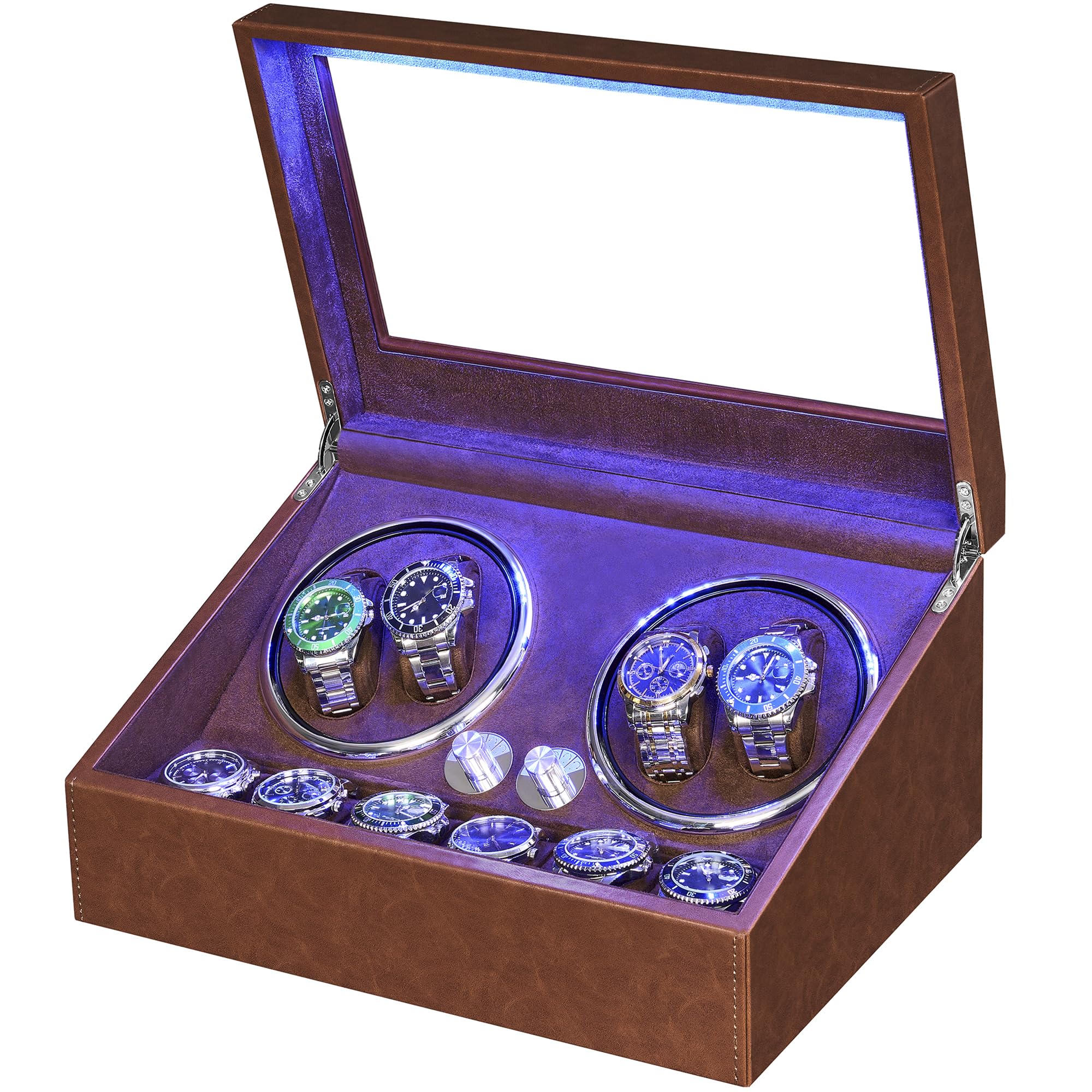 ANWBROAD Watch Winder for Automatic Watches 4+6 Watch Rotator and ...
