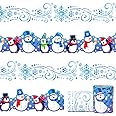 Amazon.com: 2 Rolls 66ft Winter Bulletin Board Borders Snowflake ...