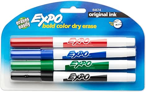 EXPO Original Dry - Marcadores, punto fino, colores surtidos, pack de 4 ...