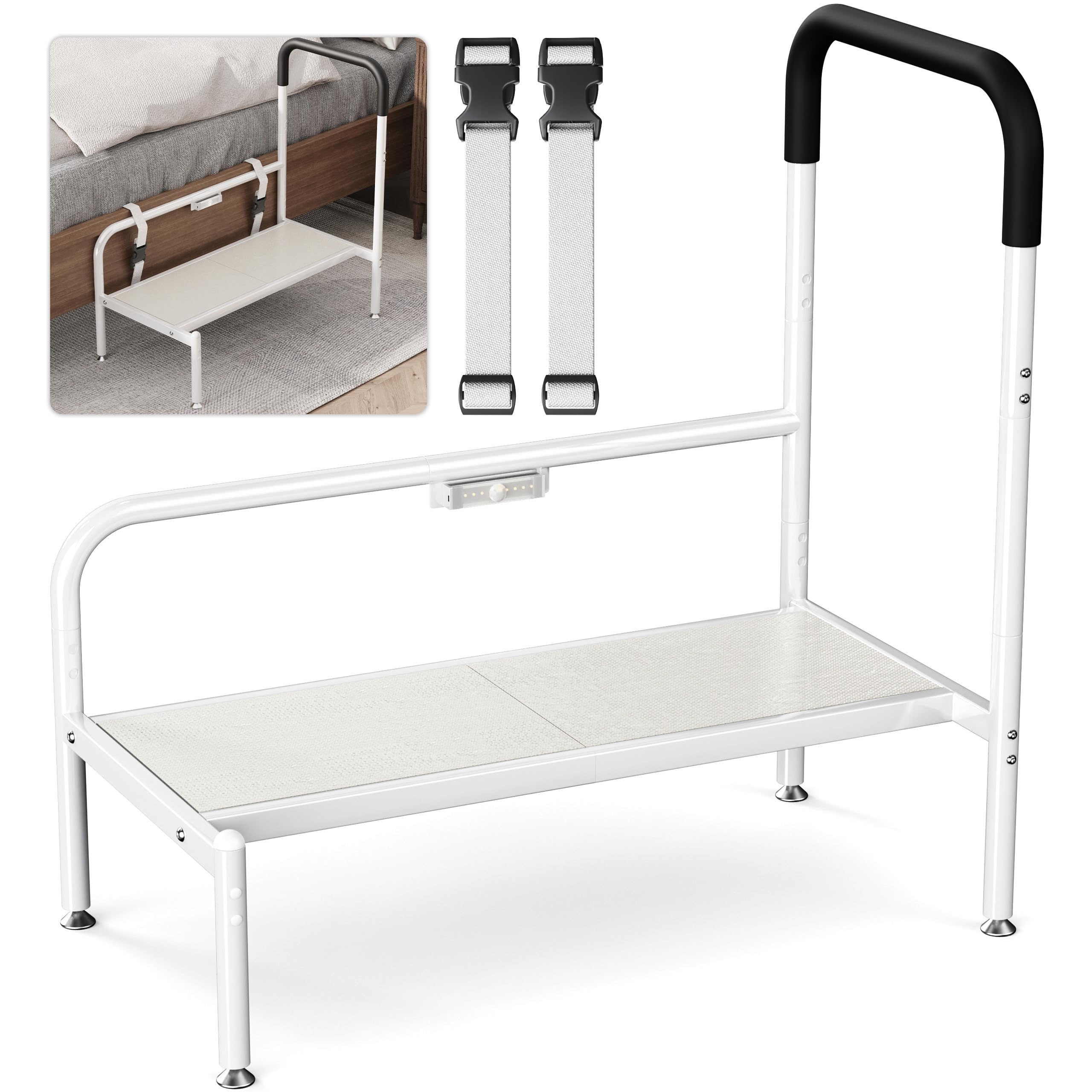 Josmimic Bed Step Stool for Adults, Bedside Steps for Elderly Seniors ...