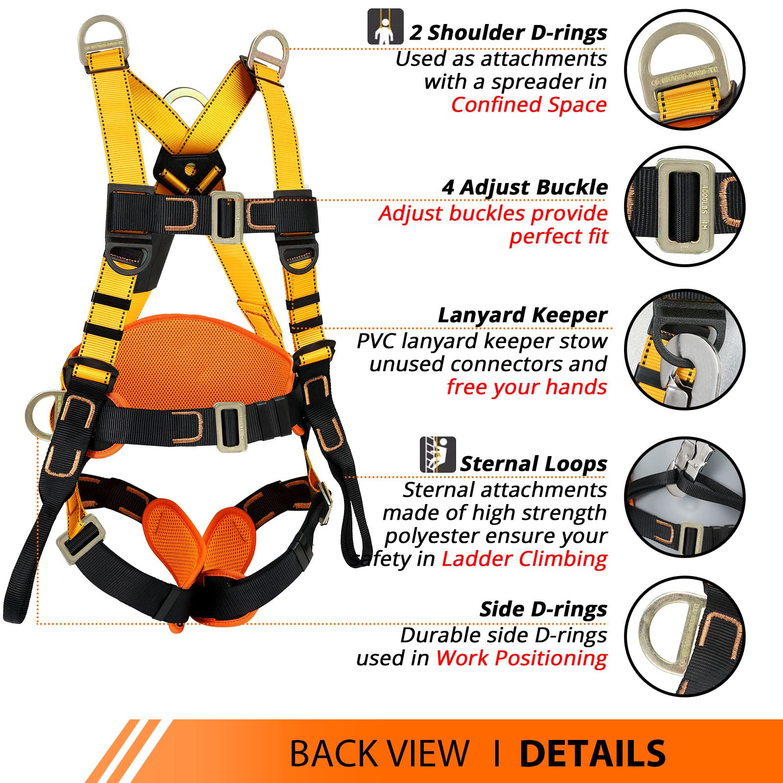 Mua TT TRSMIMA Safety Harness Fall Protection Upgrade 4 Quick Buckles ...